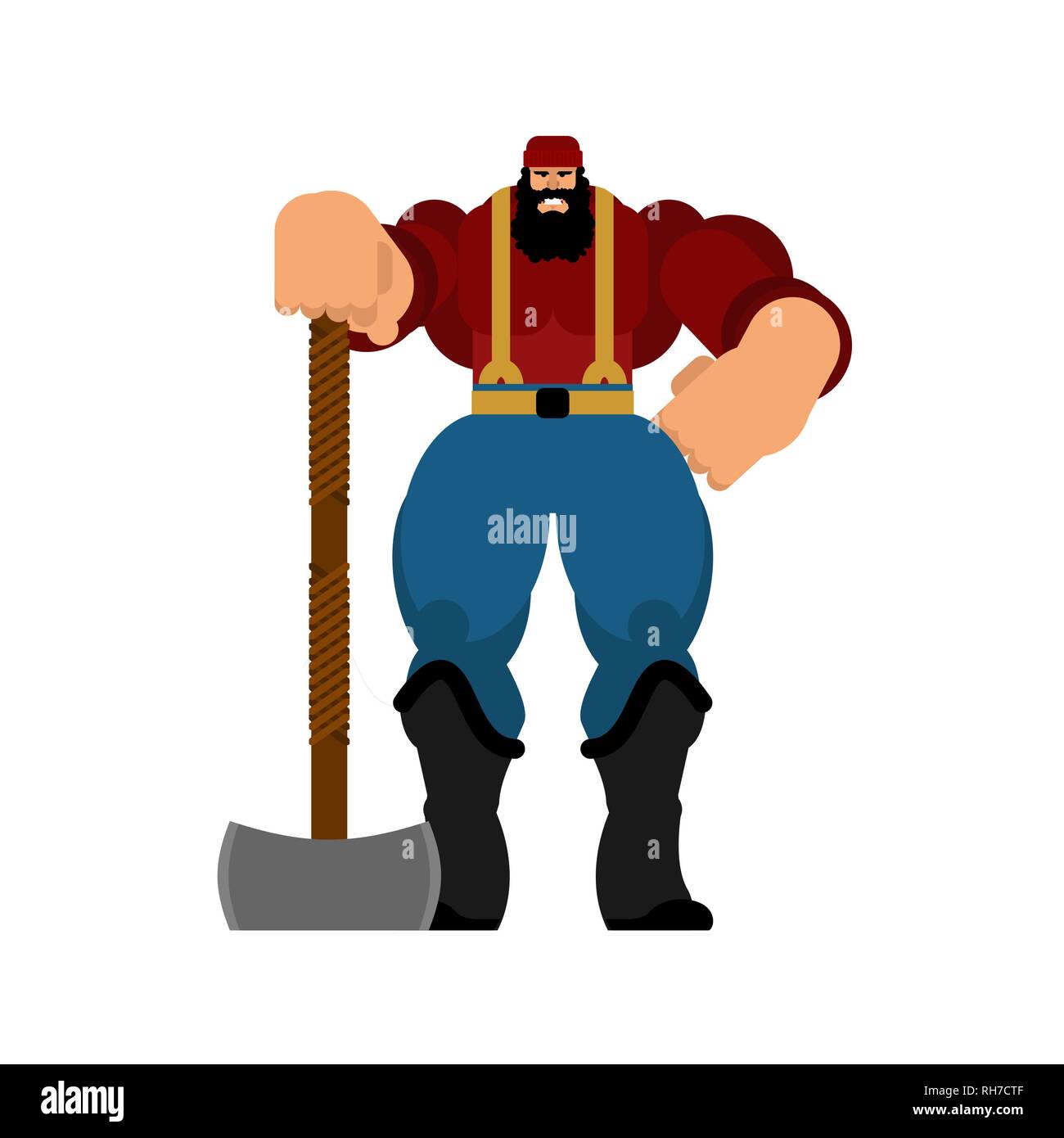 Cartoon lumberjack holding axe vector hi-res stock photography and ...