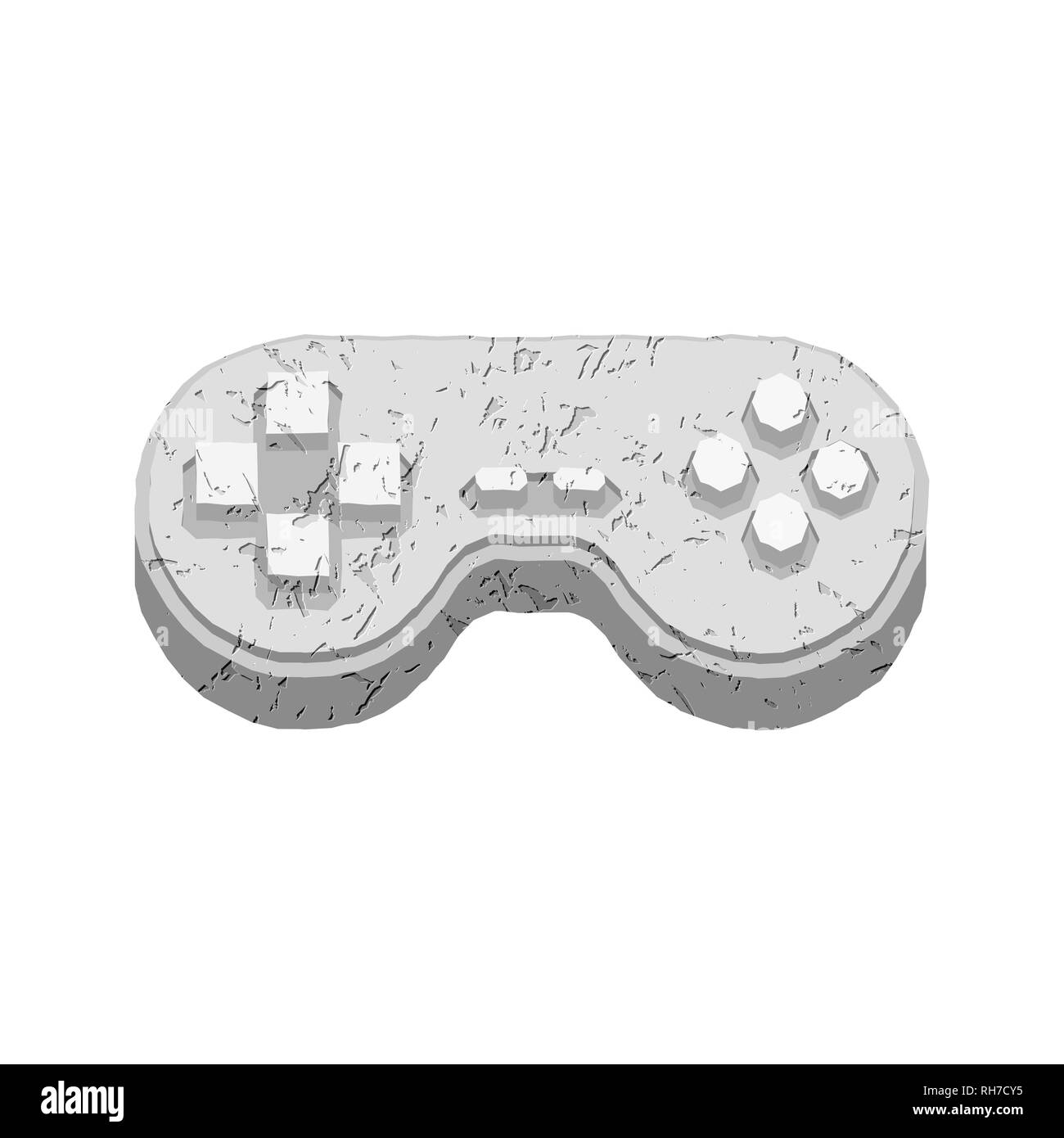 Joystick Stone Prehistoric. Ancient gamepad. Old video game. Videogame ...