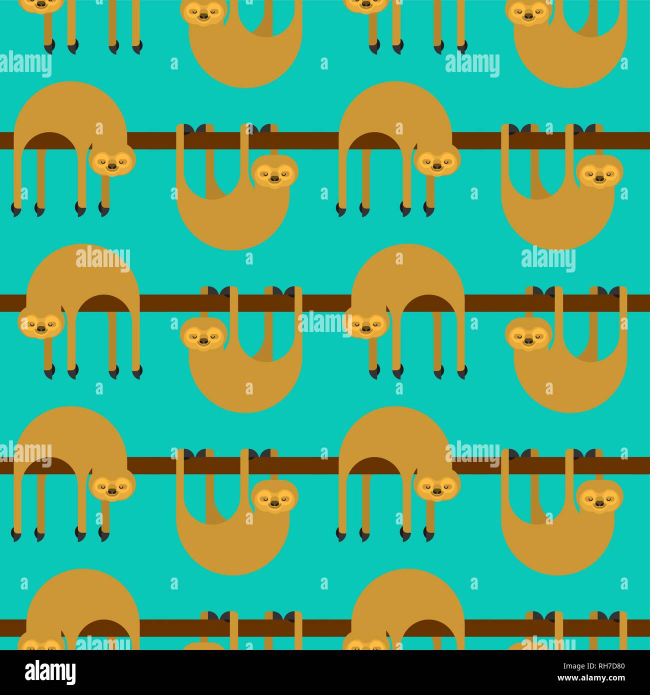 Sloth pattern seamless. lazybones animal Cartoon background. Vector ...