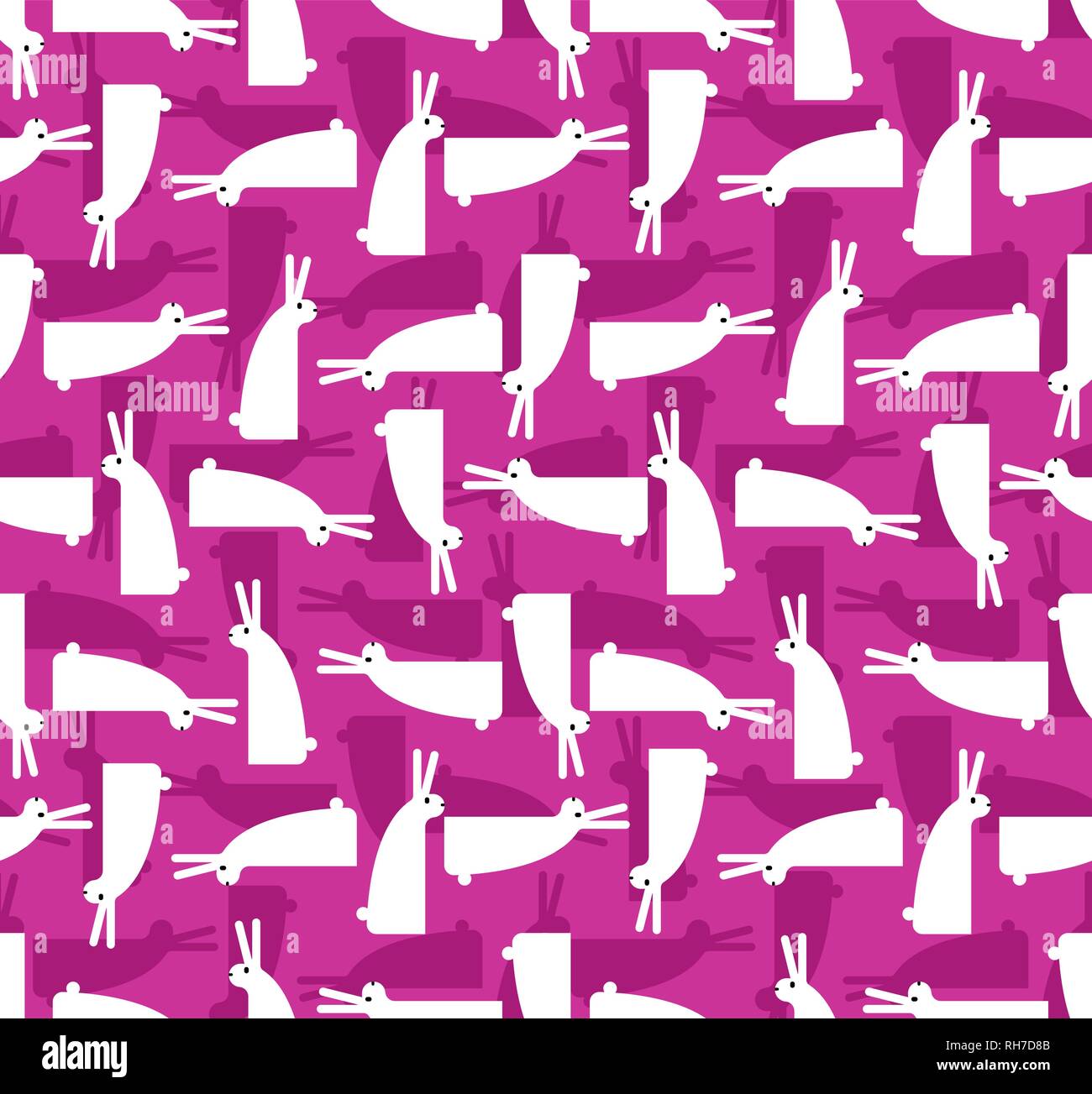 Rabbit pattern seamless. hare background. Baby cloth texture. Vector ...