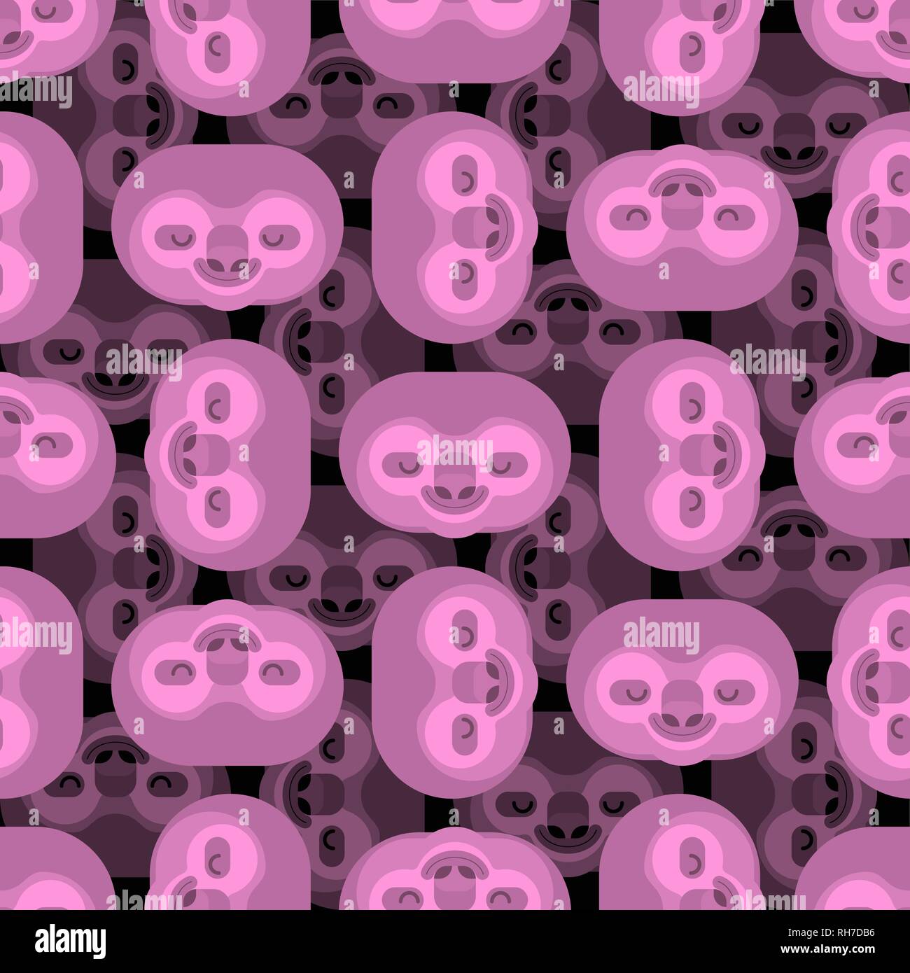 Sloth face pattern seamless. lazybones animal Cartoon background ...