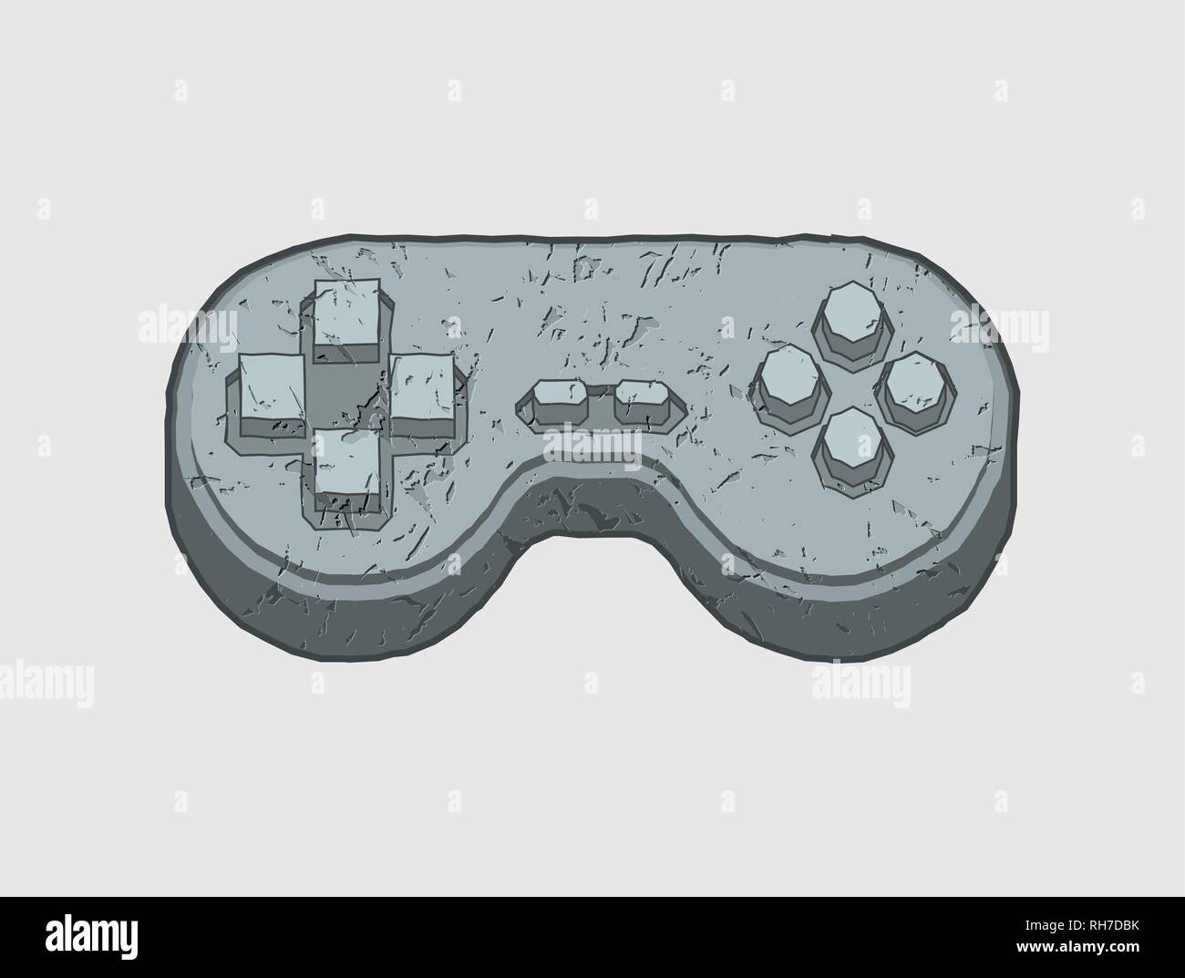Stone joystick Prehistoric. Ancient gamepad. Old video game. Videogame ...