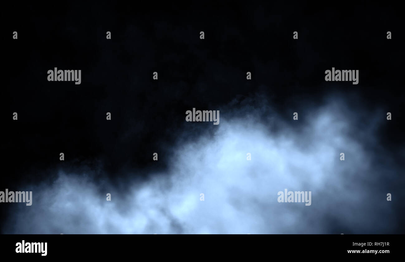 Blur blue smoke on isolated black backgroind. Misty texture Stock Photo ...