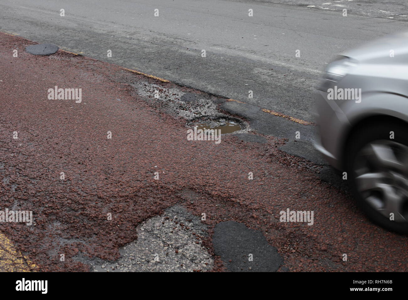 Potholes road hi-res stock photography and images - Alamy