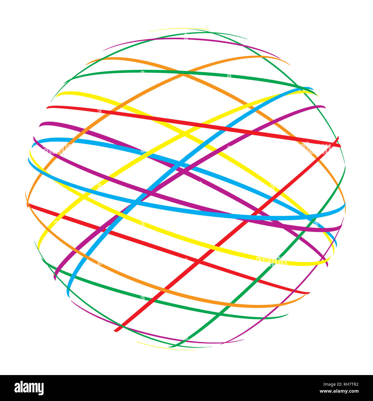 abstract sphere from color lines on white background Stock Photo - Alamy