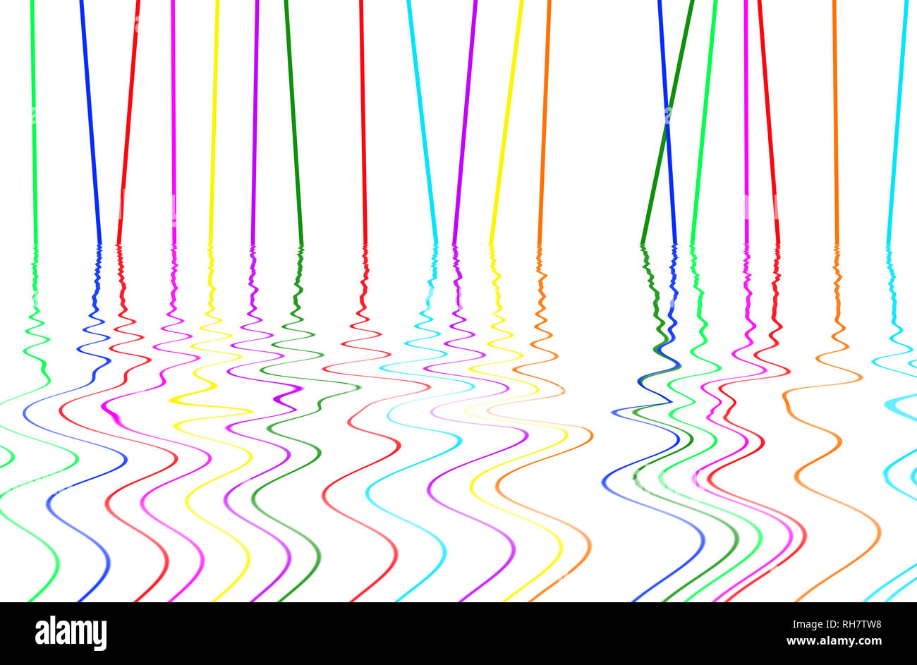 abstract color lines on white background Stock Photo - Alamy