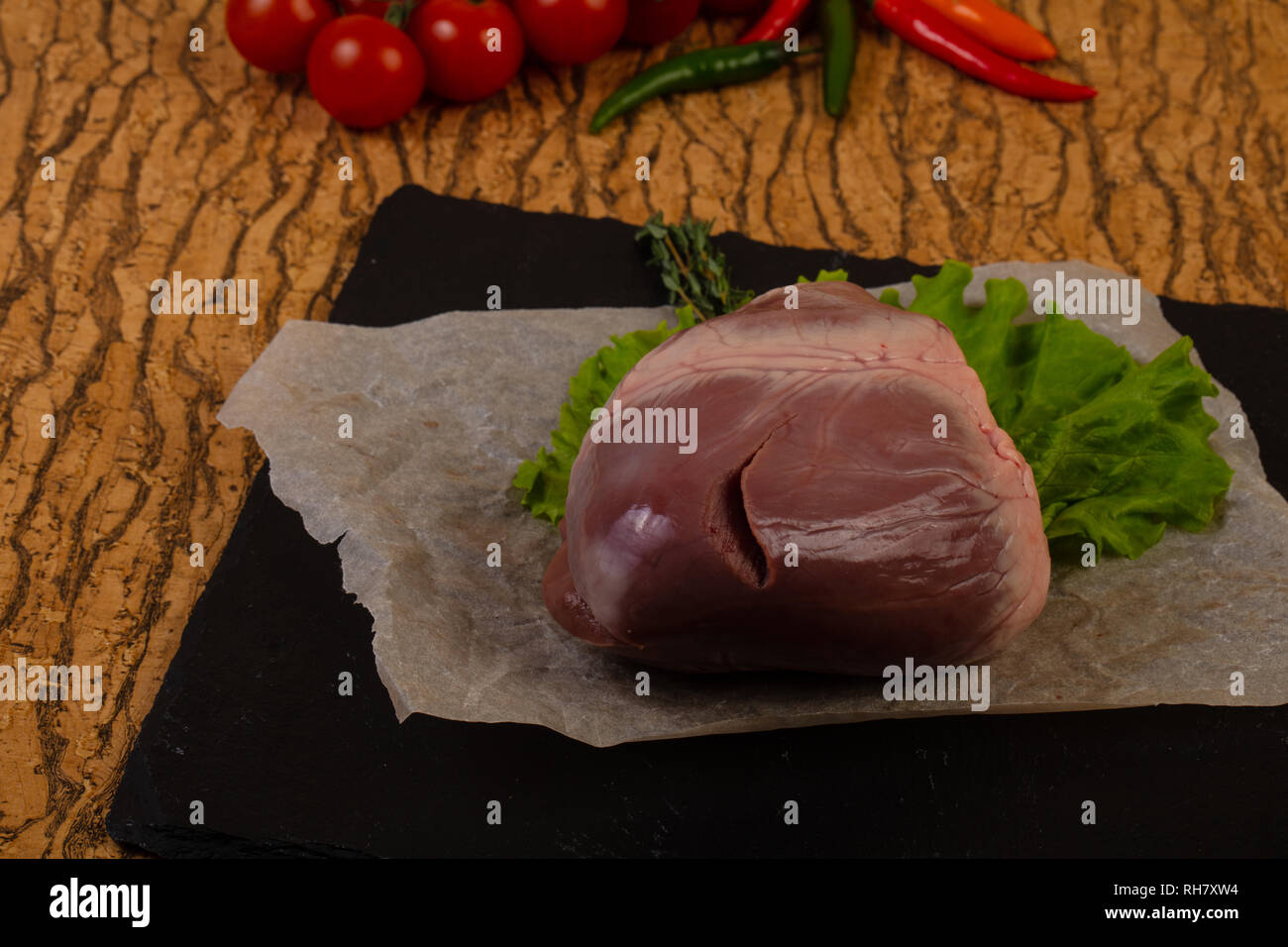 Raw pork heart for cooking Stock Photo - Alamy
