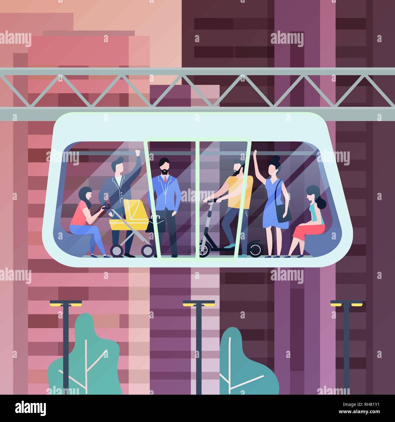 Futuristic city transportation Stock Vector Images - Alamy