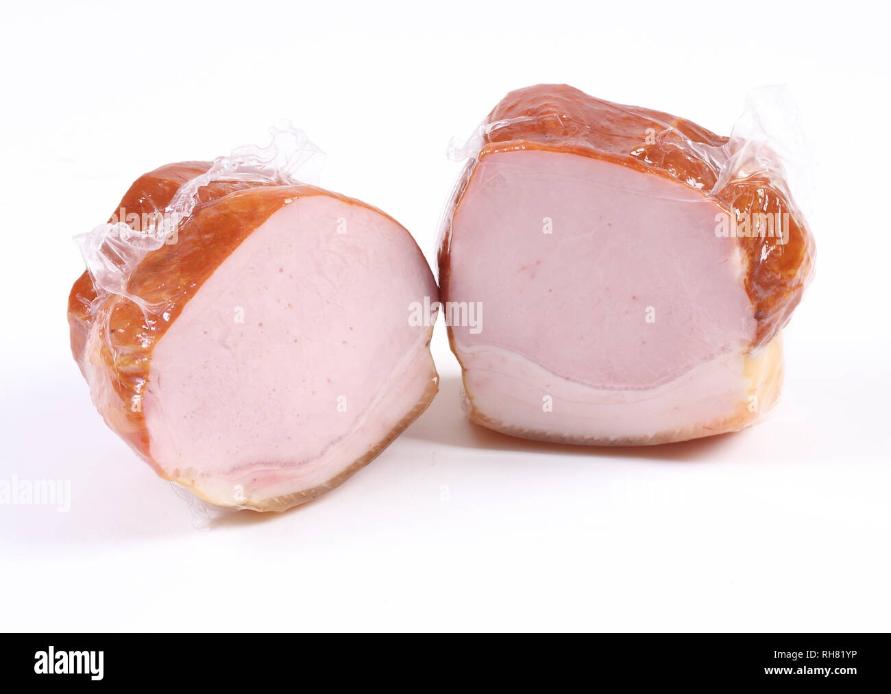 Ham on white isolated background Stock Photo - Alamy