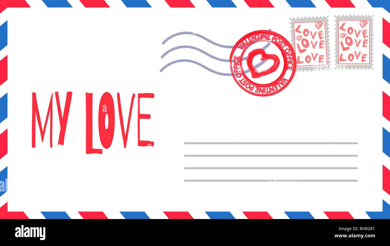 Festive declaration of love in Valentine's Day. My love letter in ...