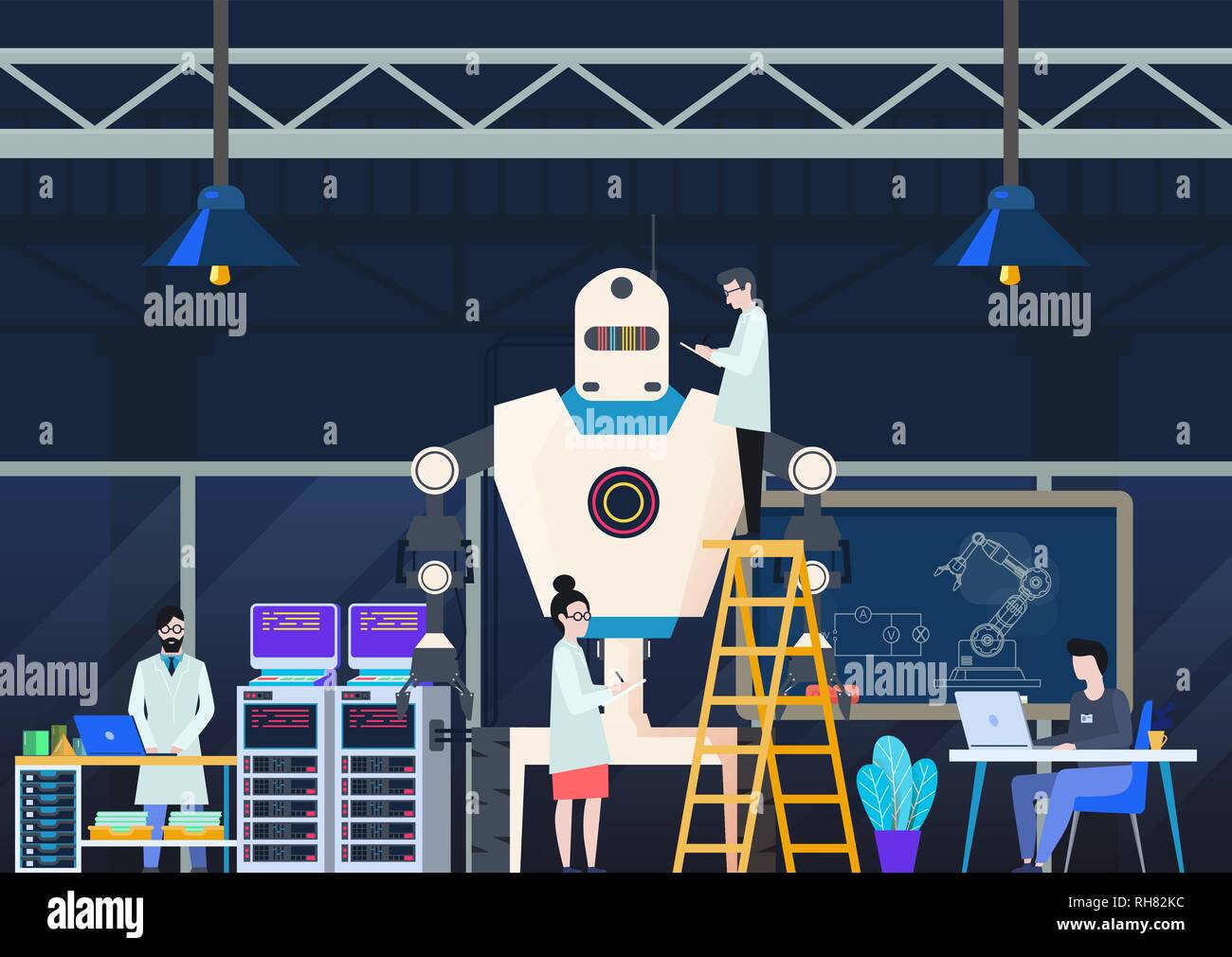 Robotic manufacturing Stock Vector Images - Alamy