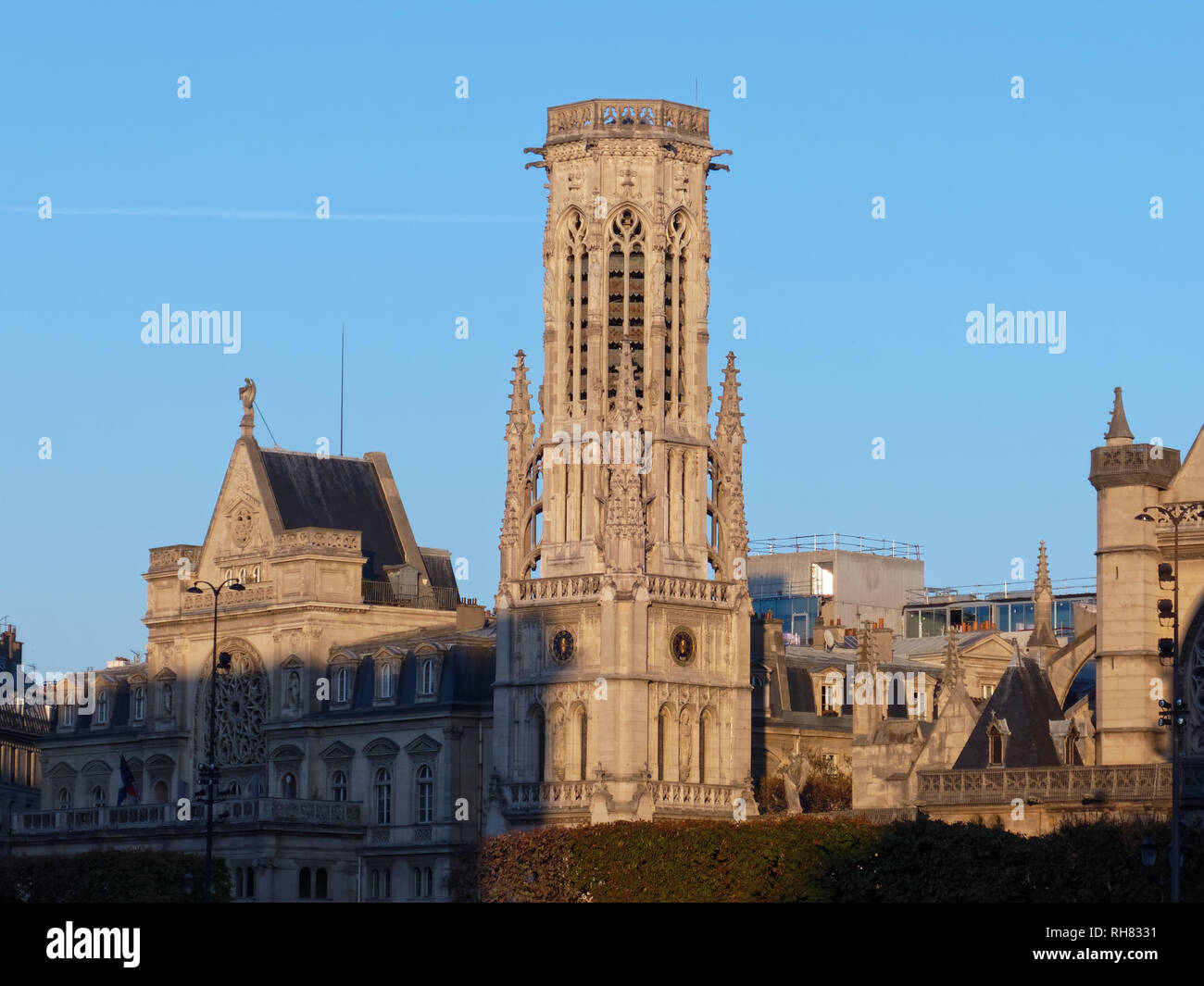 Belfry of Saint-Germain l'Auxerrois church - Paris, France Stock Photo ...