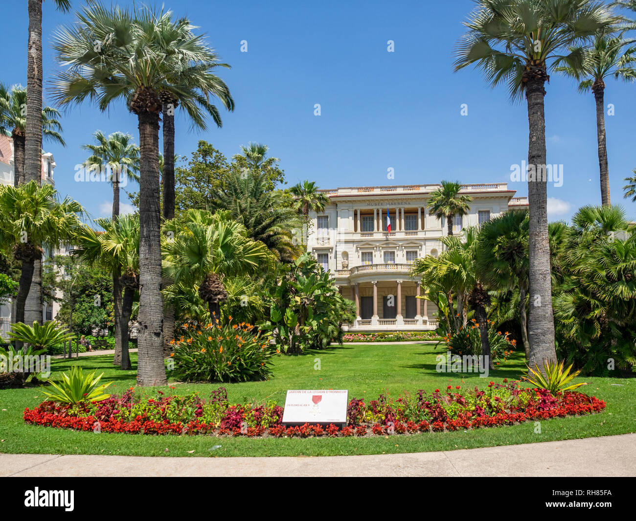 NICE, FRANCE - MAY 29, 2018: Gardens to the front of Massena Museum ...