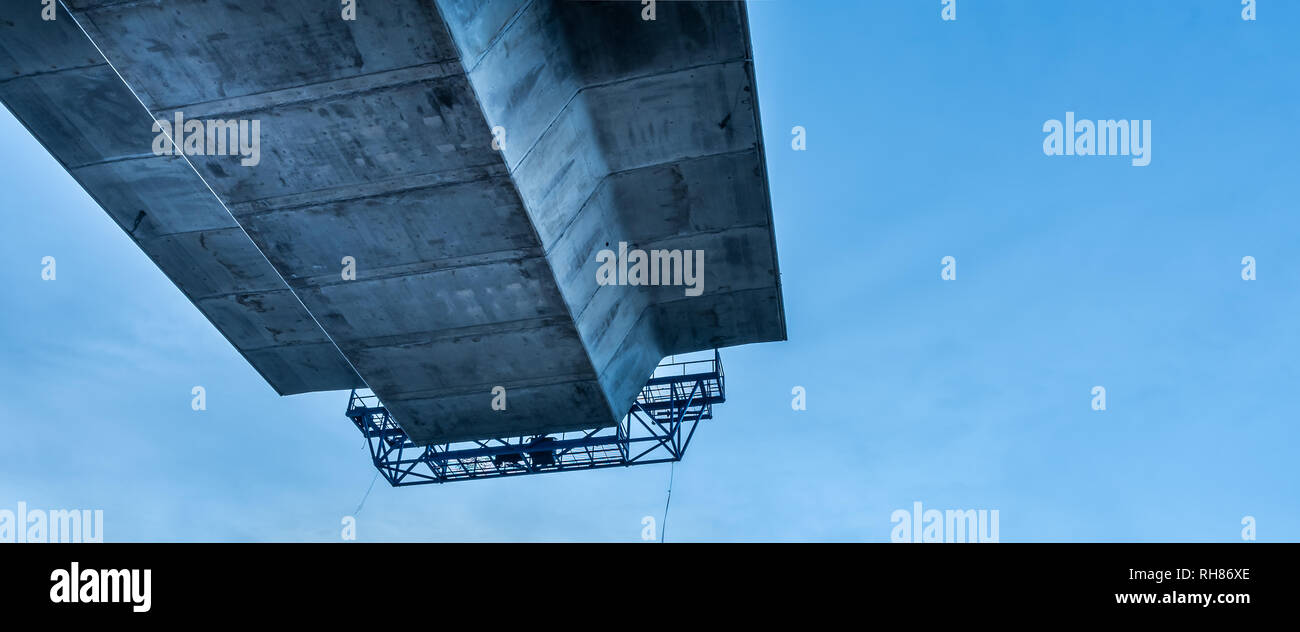Crown Princess Mary bridge hangs in the air against the blue sky ...