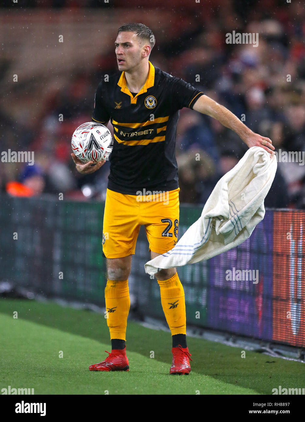 Newport County's Mickey Demetriou Stock Photo - Alamy