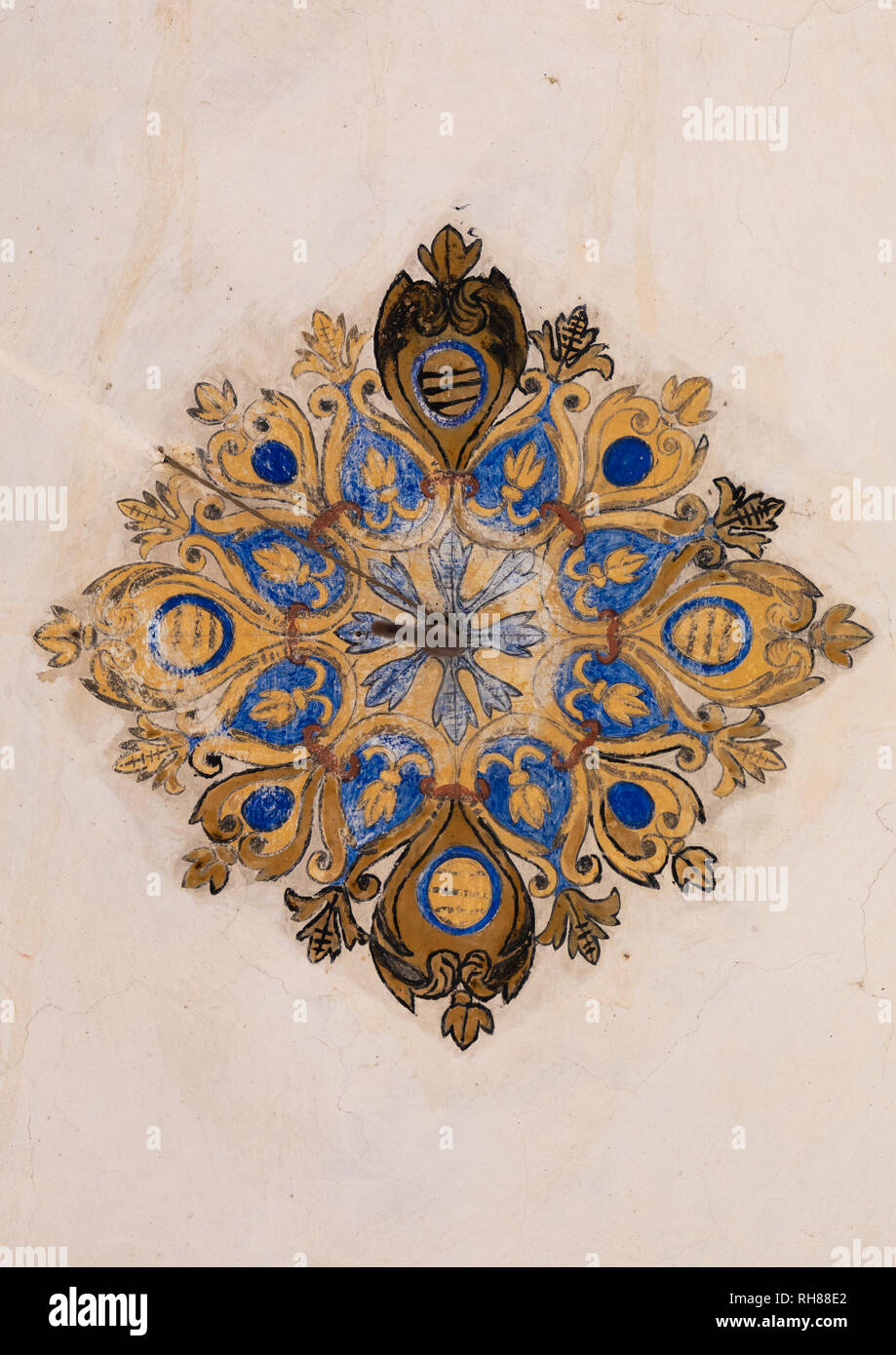 Abdullah al-Suleiman palace painted ceiling, Mecca province, Taïf ...