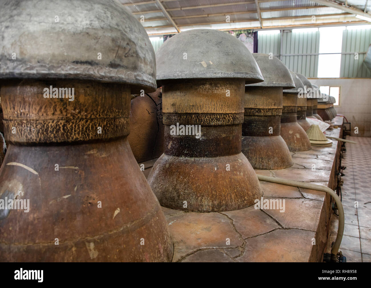 Distillery in rose farm and factory, Mecca province, Taïf, Saudi Arabia ...