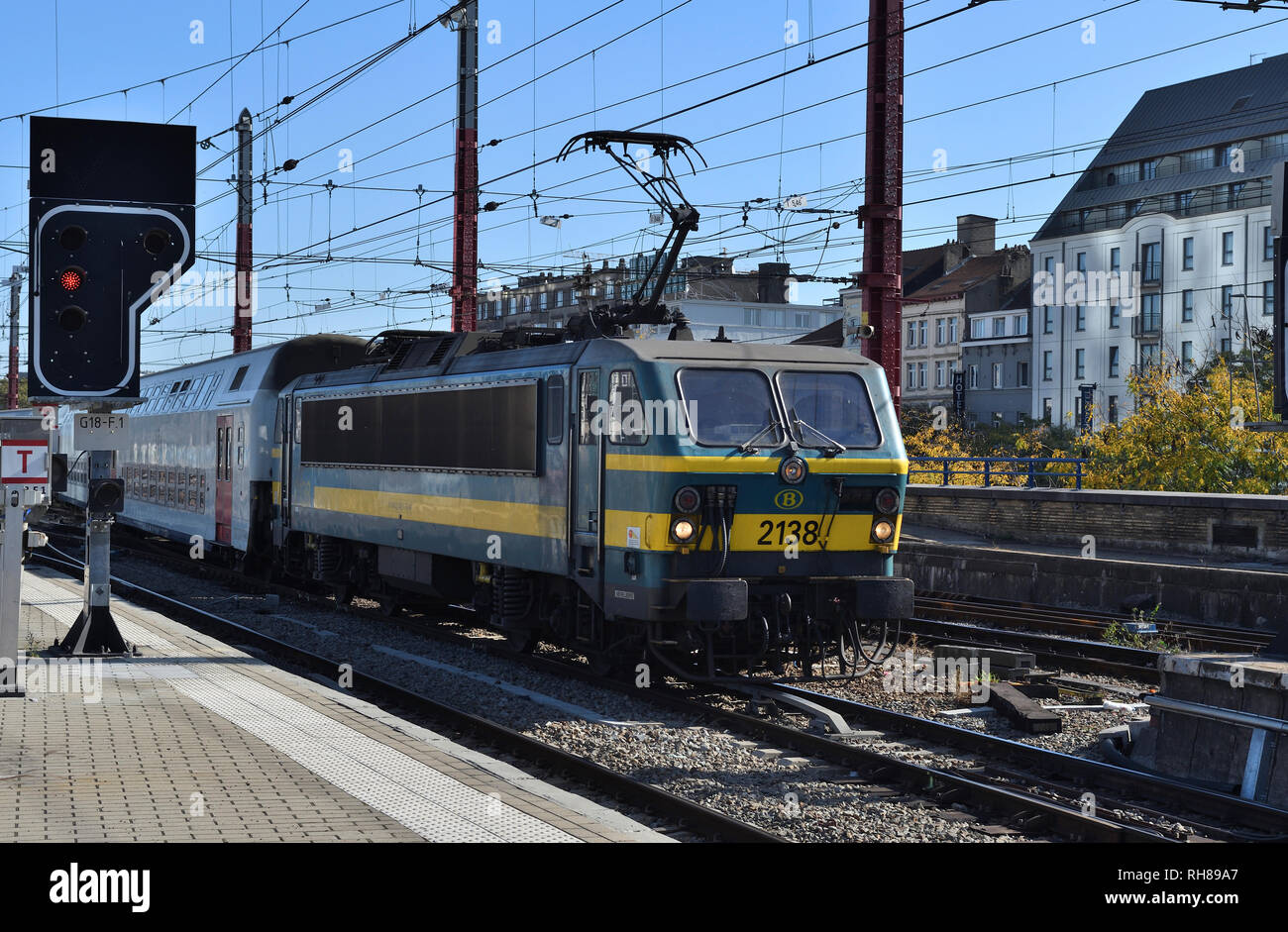class 21;electric locomotive;brussel zuid;belgium Stock Photo - Alamy