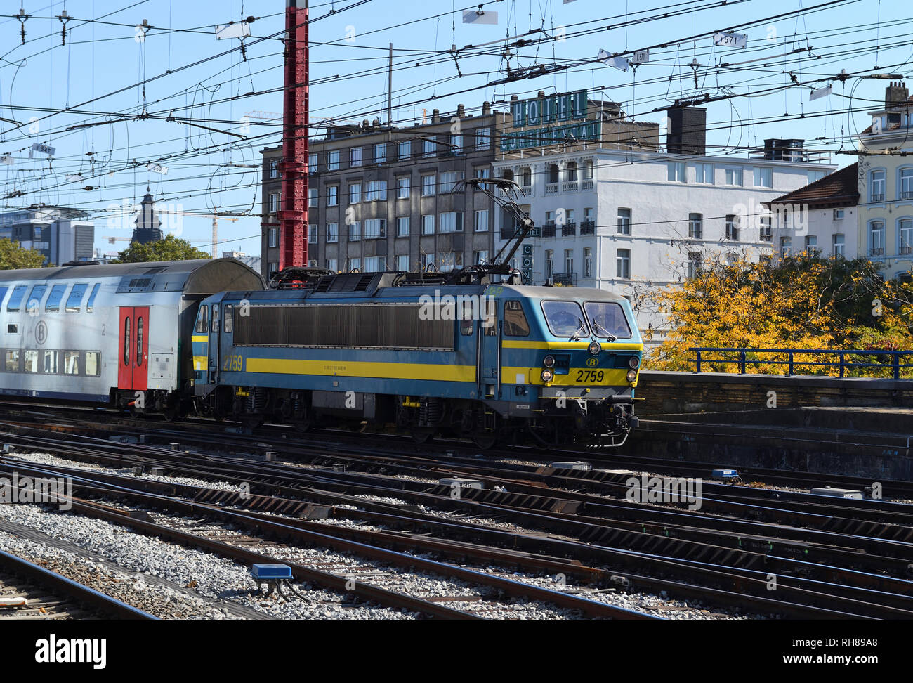 class 27 electric locomotive;brussel zuid;belgium Stock Photo - Alamy