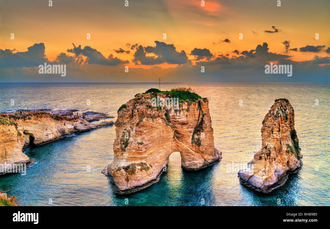 Rock of raouché hi-res stock photography and images - Alamy