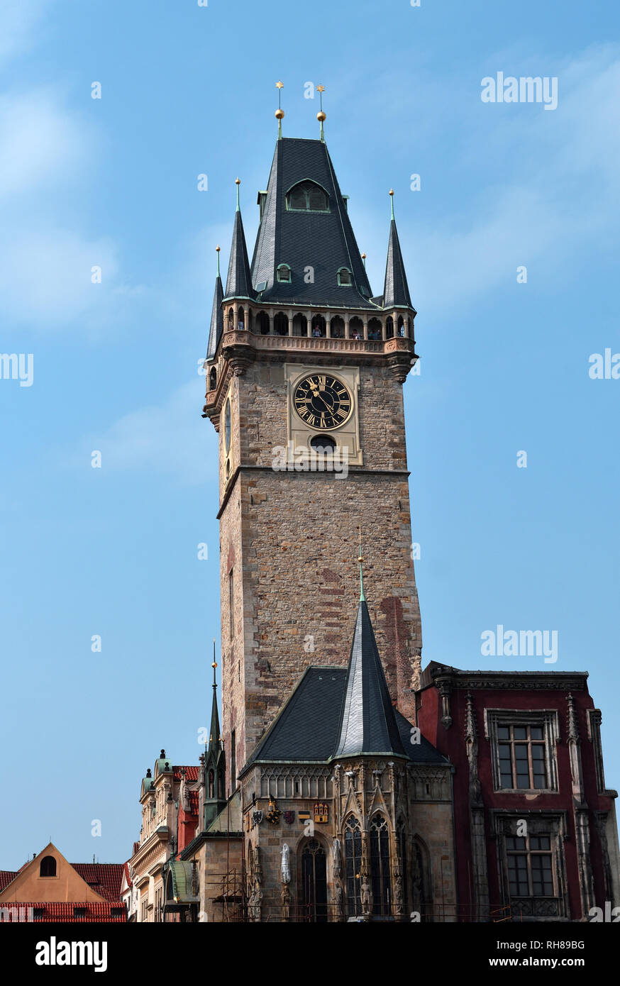 old town hall tower;clock tower;old town square;prague;czech republic Stock Photo - Alamy
