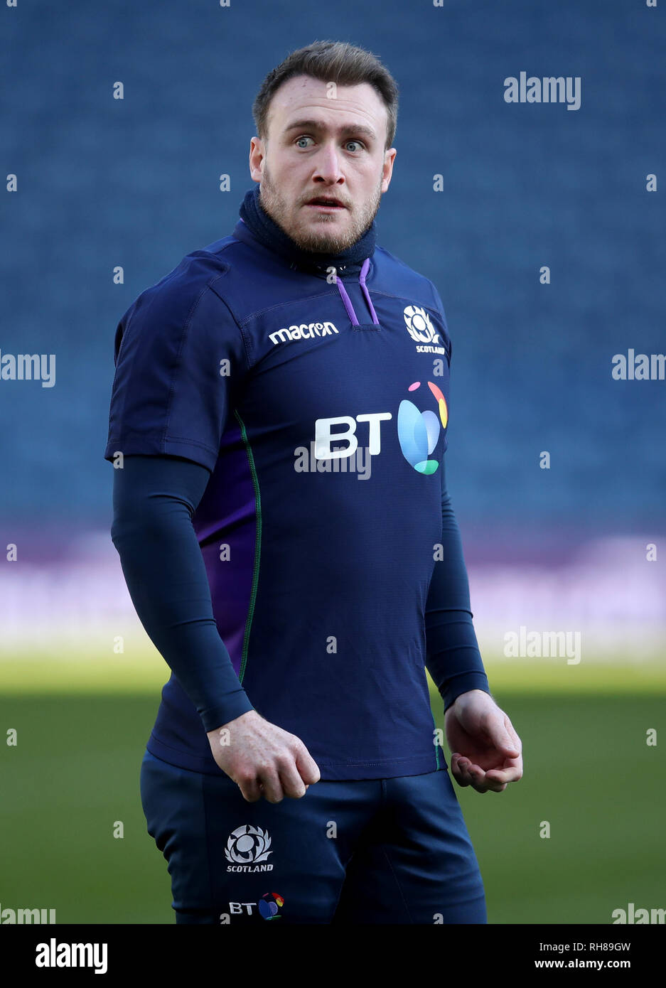 Scotland's Stuart Hogg during the captain's run at BT Murrayfield ...