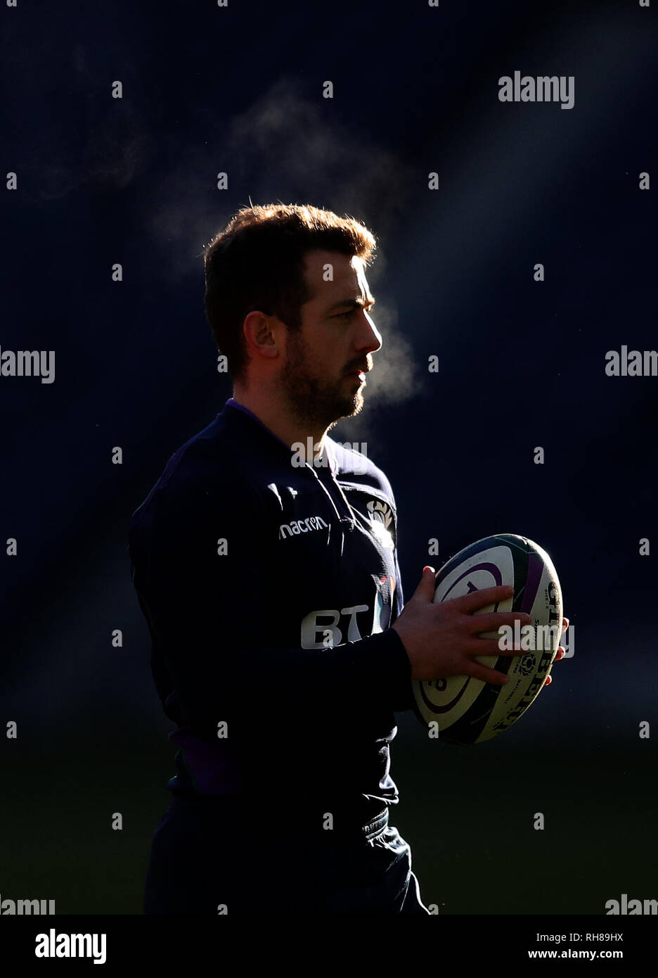 Scotland's Greig Laidlaw during the captain's run at BT Murrayfield ...