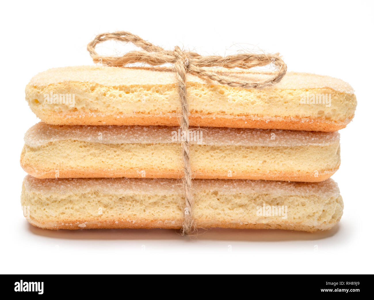 Traditional Italian Savoiardi ladyfingers Biscuits on White Background ...