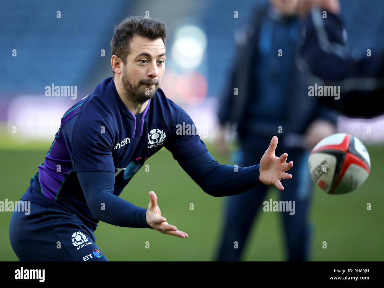 Scotland's Greig Laidlaw during the captain's run at BT Murrayfield ...