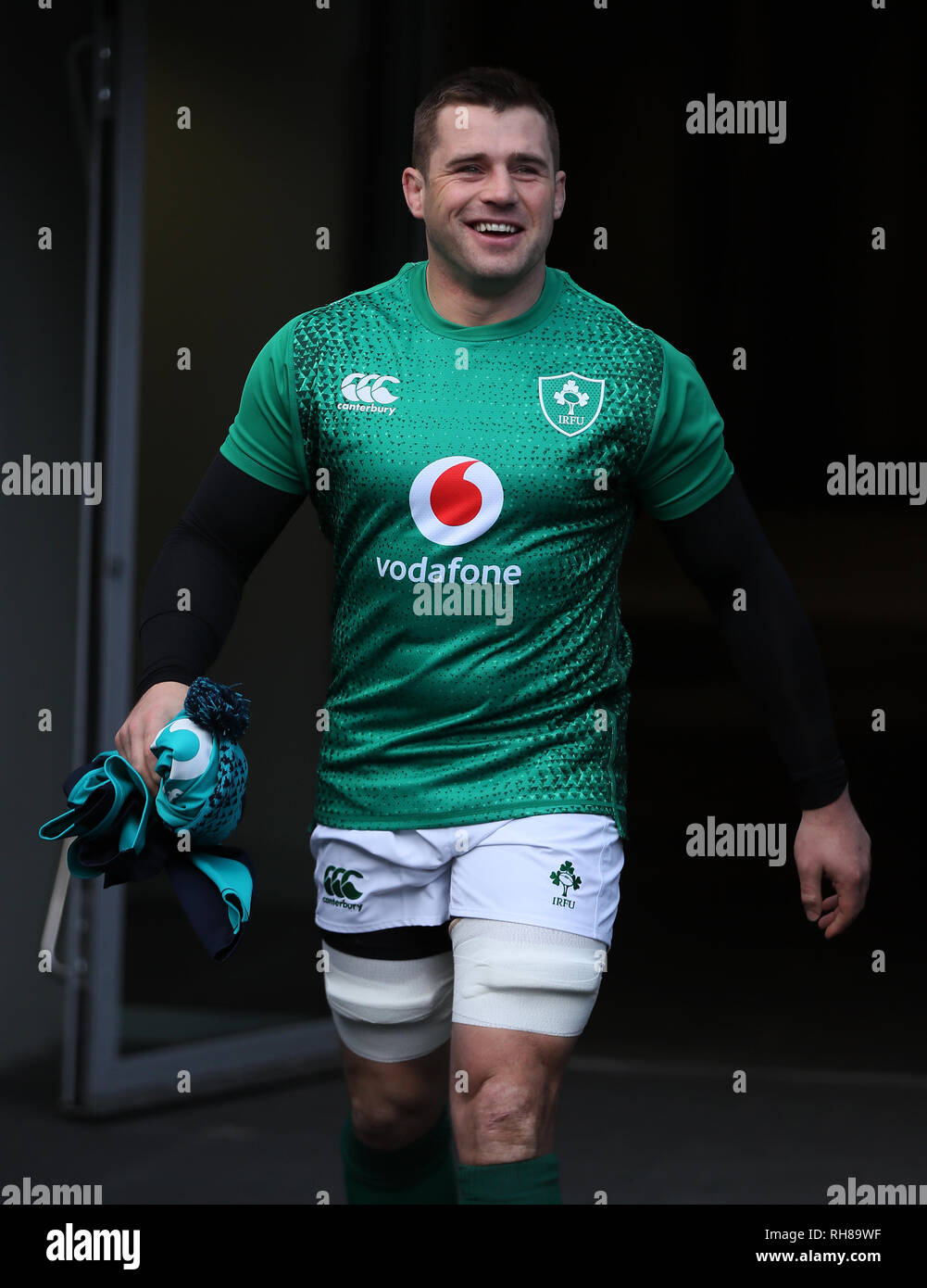Ireland's CJ Stander arrives for the captain's run at the Aviva Stadium ...