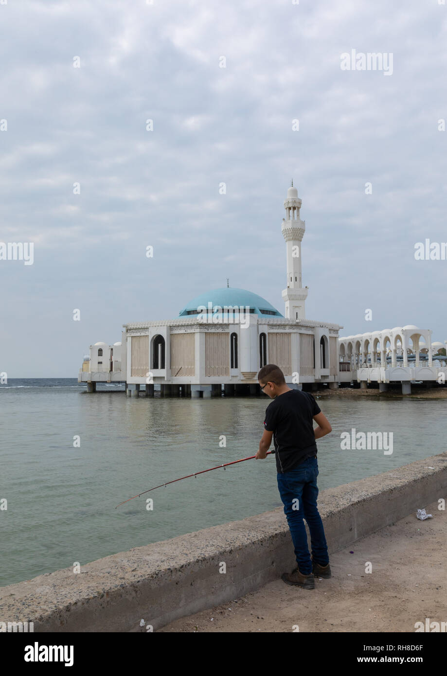 The floating mosque or masjid Bibi Fatima, Mecca province, Jeddah ...