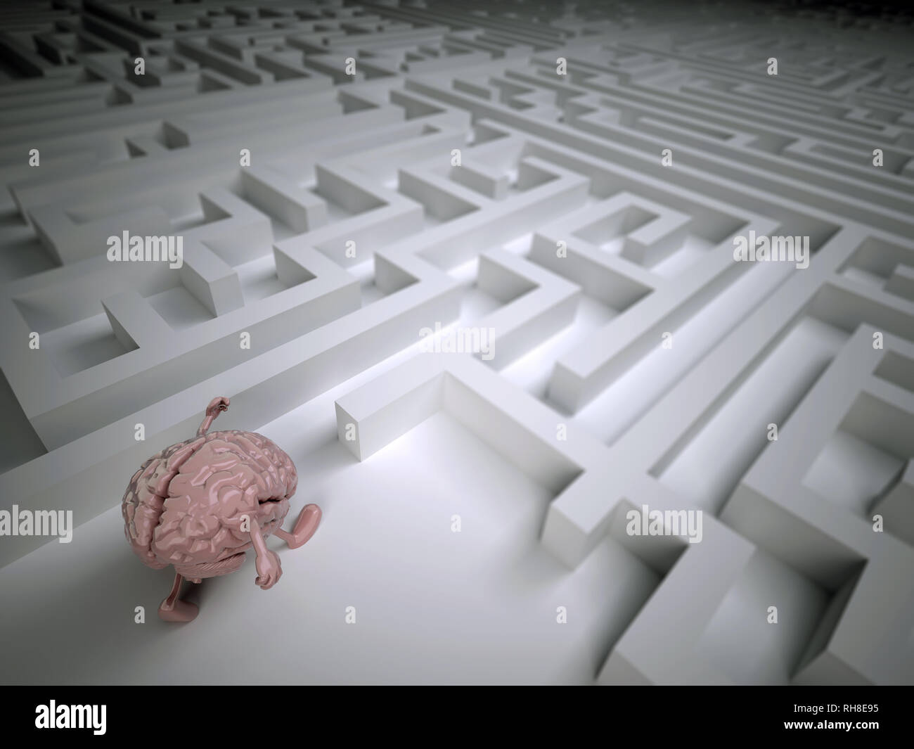 human brain in the labyrinth maze, 3d illustration Stock Photo - Alamy