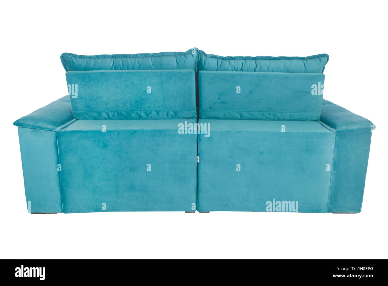 modern blue suede couch sofa isolated on white background Stock Photo ...