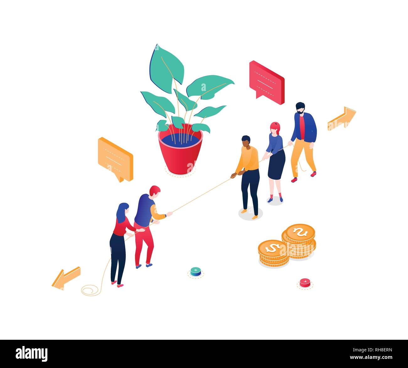 Business competition - modern colorful isometric vector illustration ...