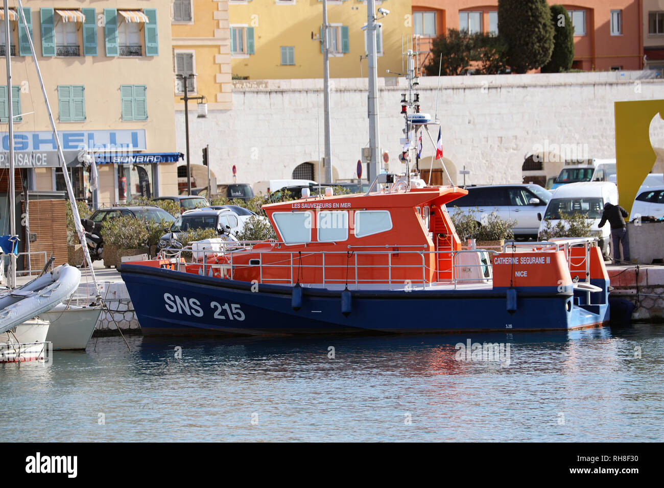 Nice, France - January 29, 2019: Boat Rescuers At Sea (Les Sauveteurs ...