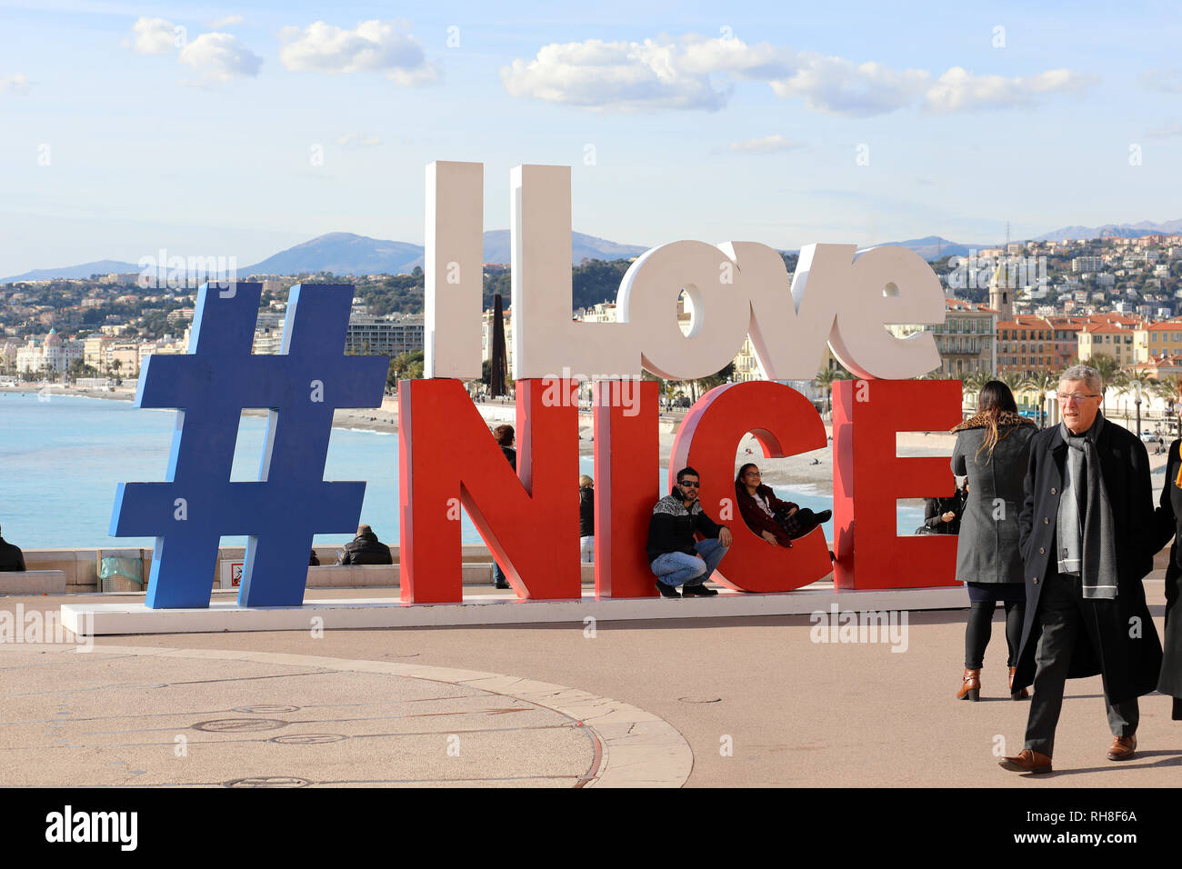 Nice, France - January 29, 2019: Large Letters With Hashtag Sign I LOVE ...