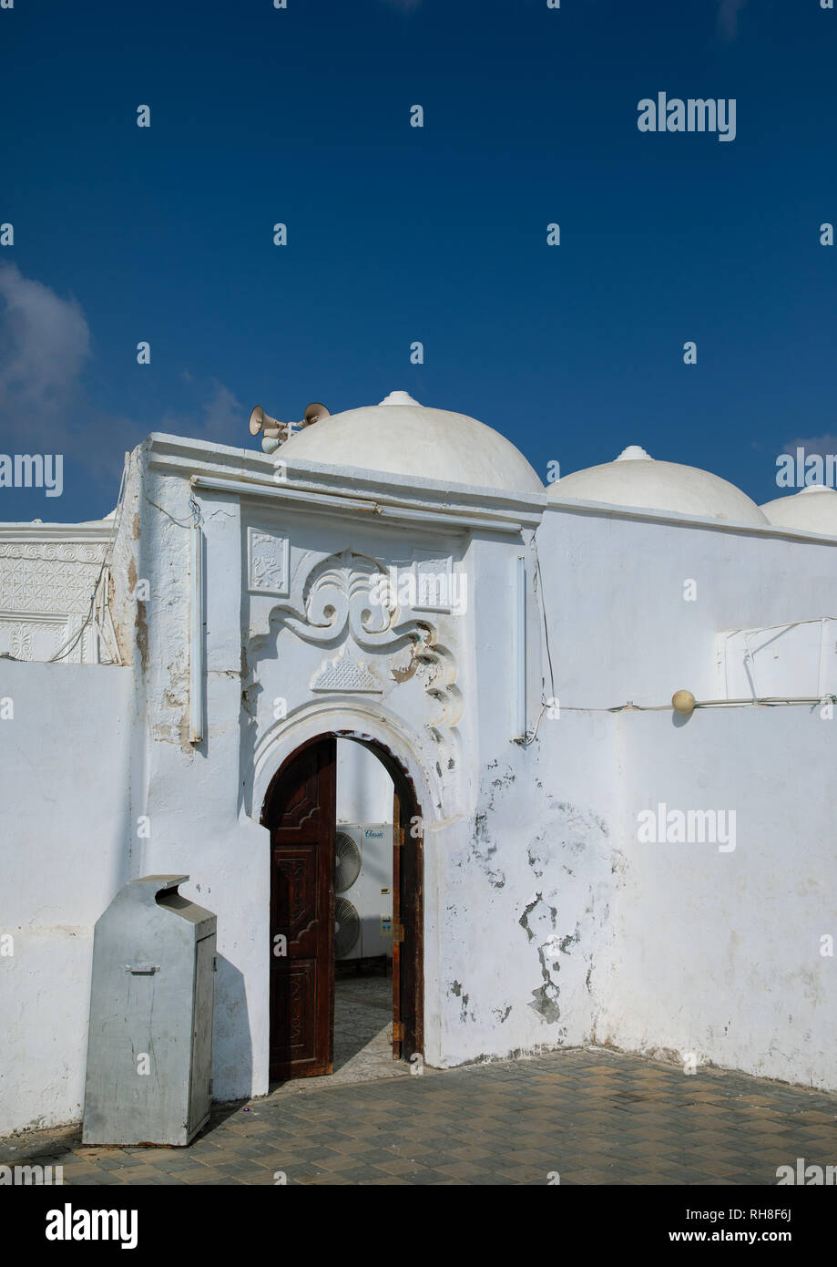 Doorway gypsum decoration of al Nadji mosque, Red Sea, Farasan, Saudi ...
