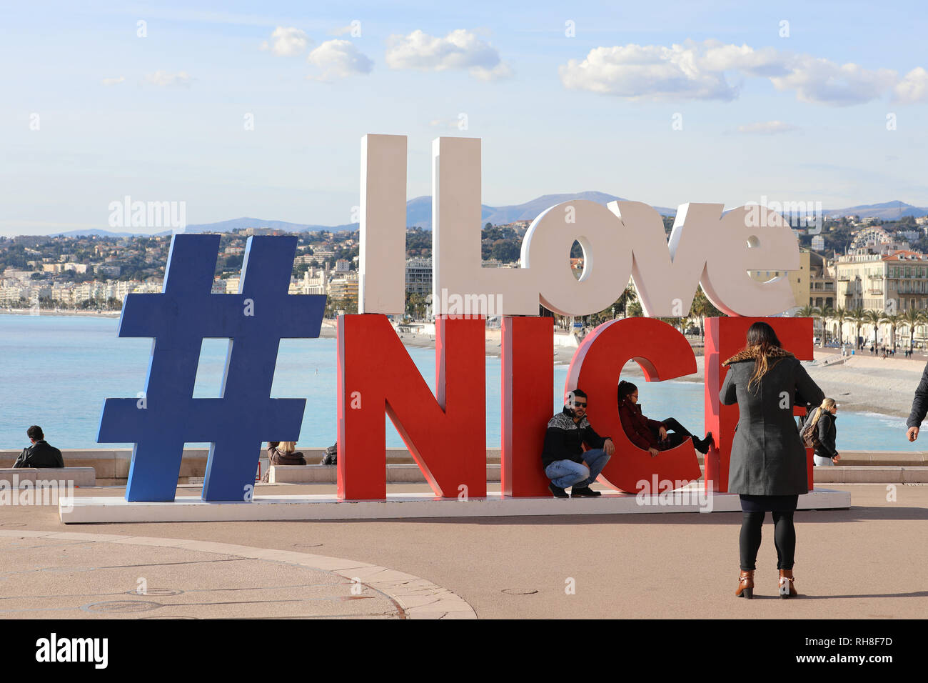 Nice, France - January 29, 2019: Large Letters With Hashtag Sign I LOVE ...