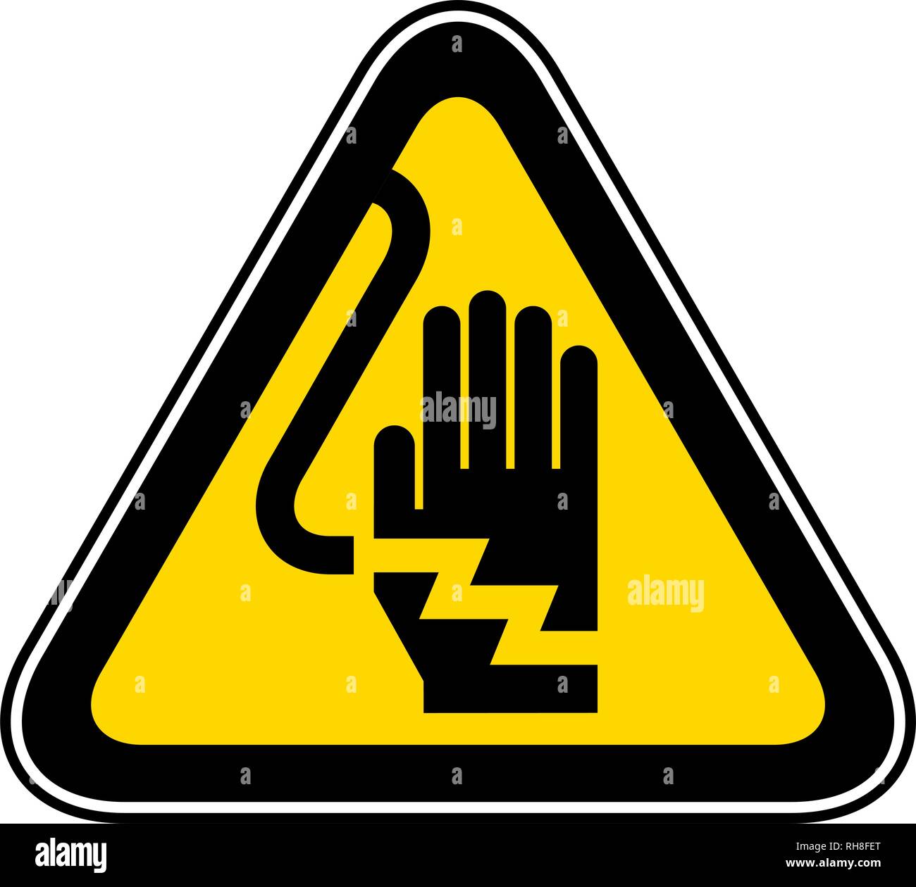 Triangular yellow Warning Hazard Symbol, vector illustration Stock ...