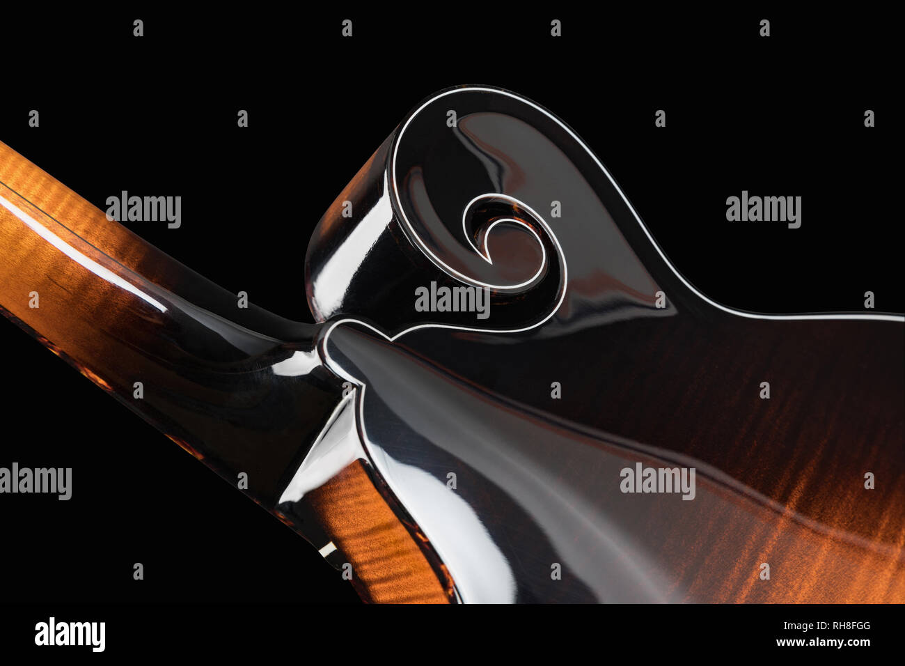 Mandolin isolated on black background. Music concept Stock Photo - Alamy