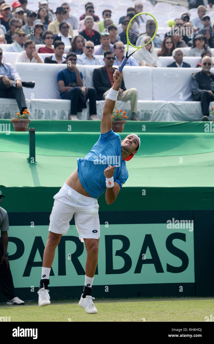 Kolkata, India. 01st Feb, 2019. Italian tennis player Matteo Berrettini ...