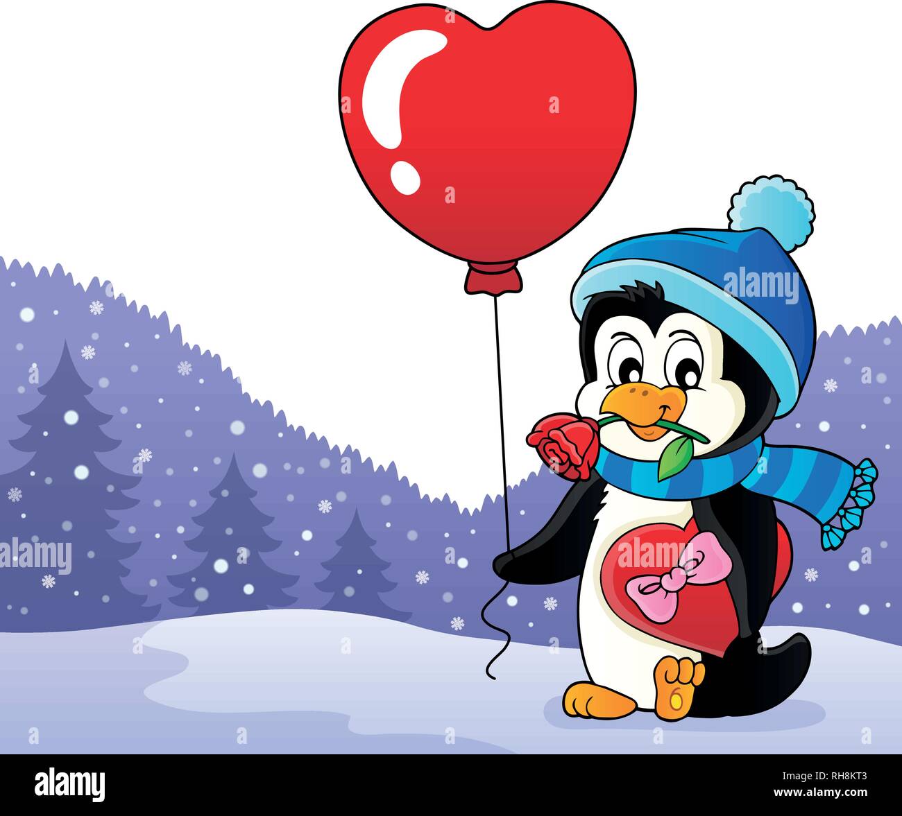 Cute Valentine penguin theme image 4 - eps10 vector illustration Stock ...