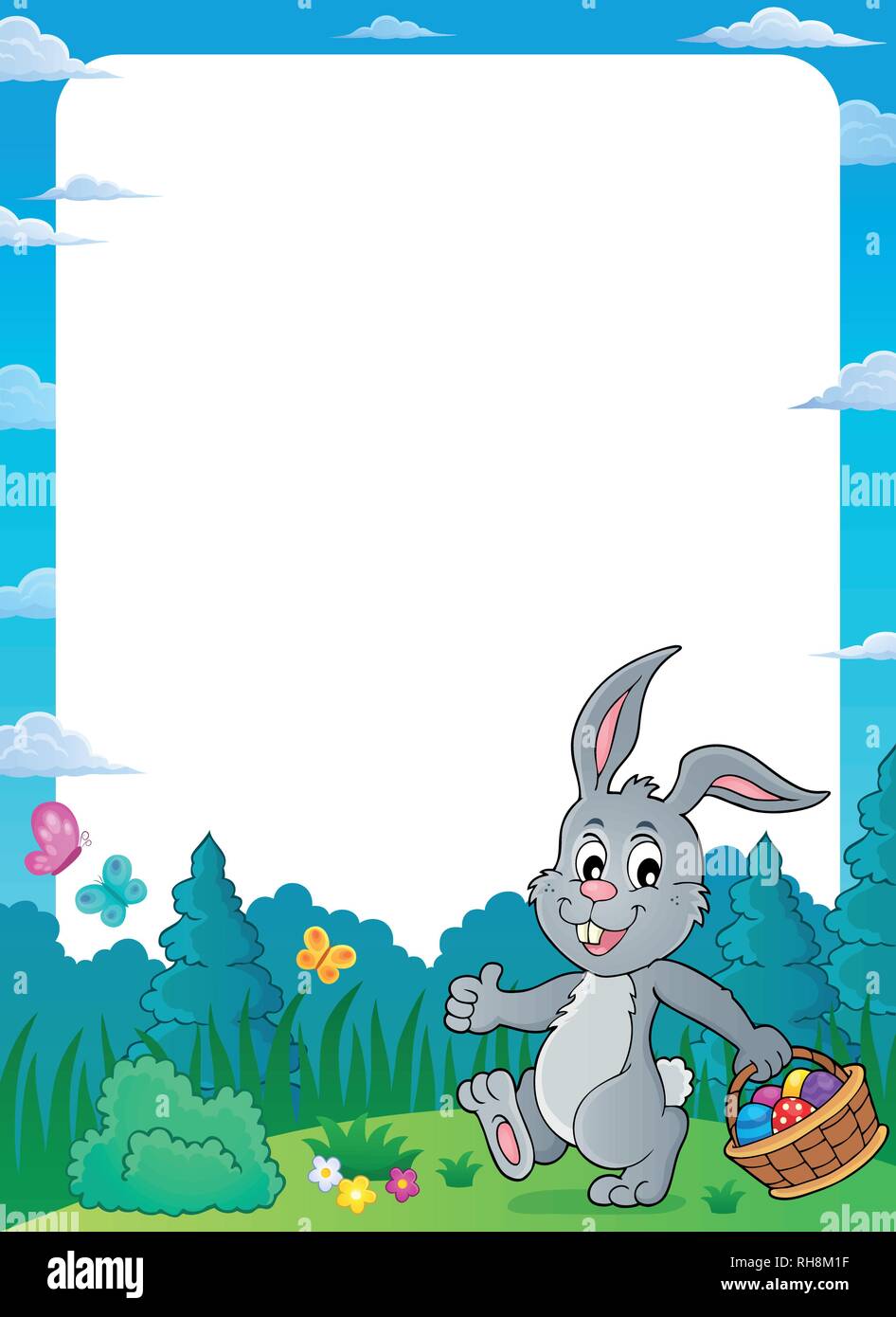 Frame with Easter rabbit thematics 2 - eps10 vector illustration Stock ...