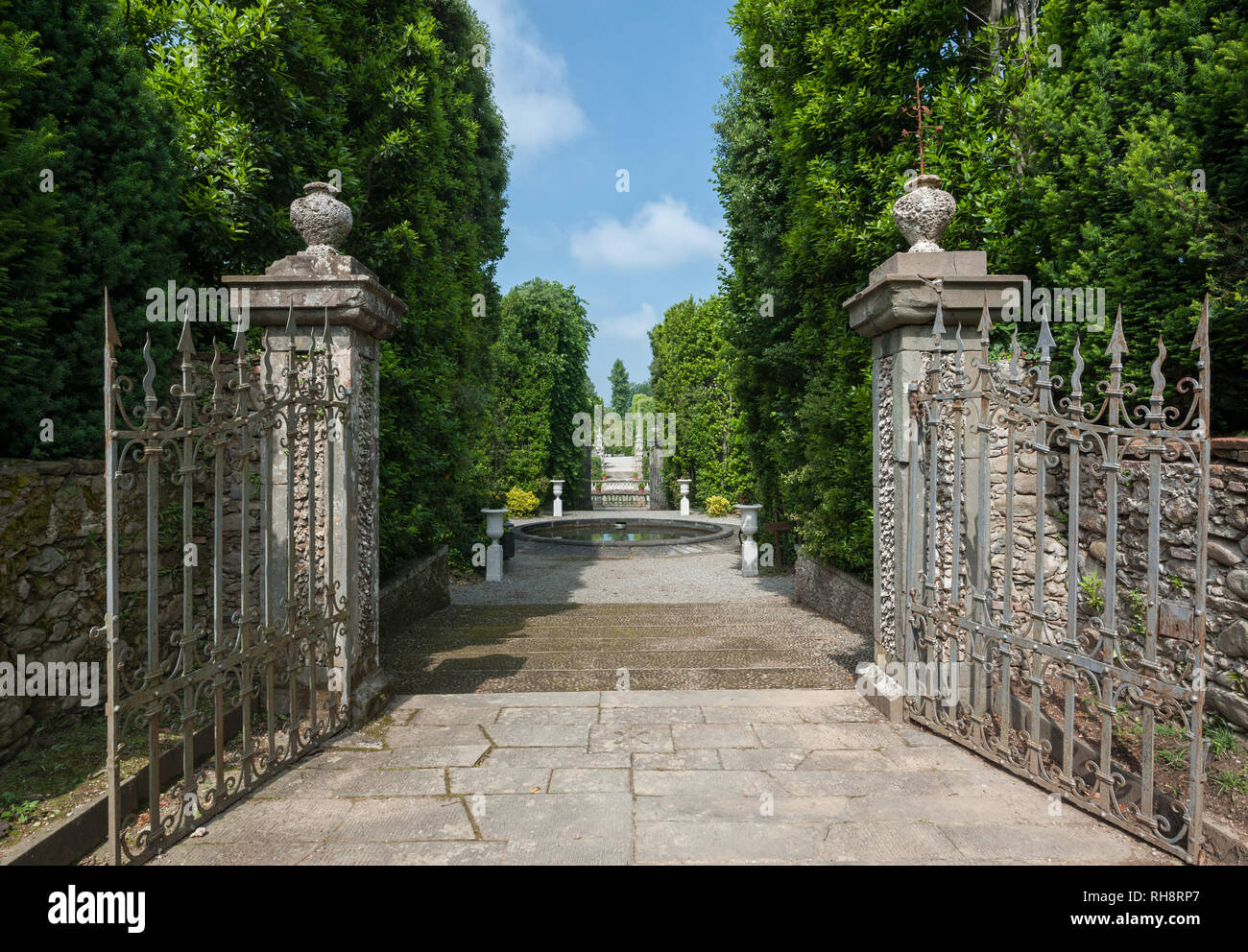 Marlia, Lucca, Italy - 2018, May 25: A glimps of the park of Villa ...