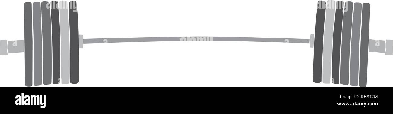 barbell powerlifting weight plates black and white silhouette Stock ...