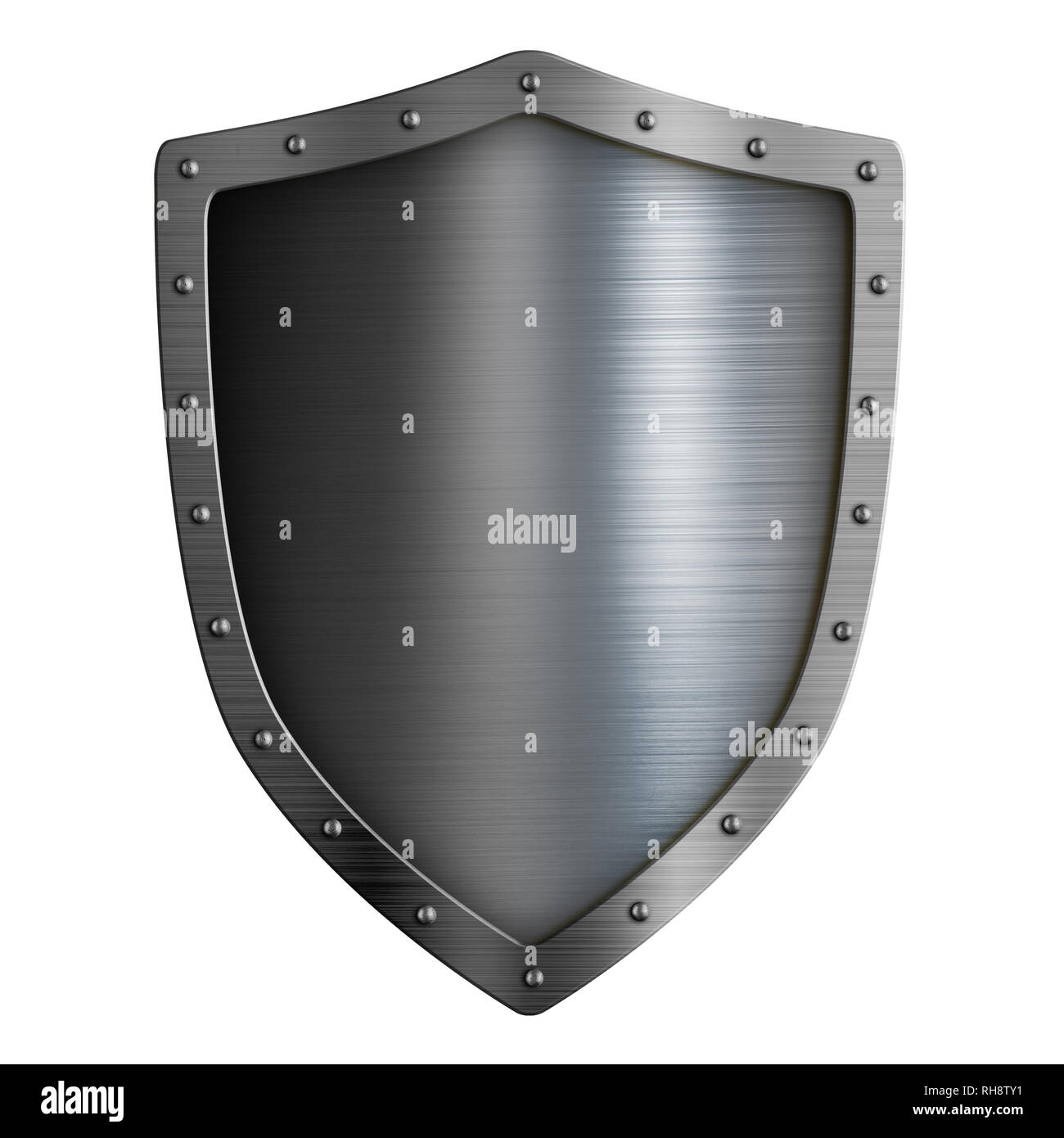 Classical new metal shield isolated on white Stock Photo - Alamy