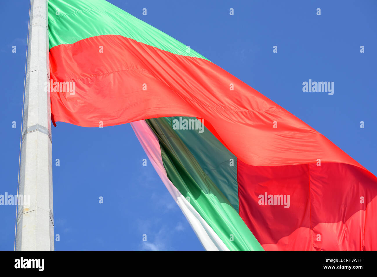 Bulgarian Flag Waving Stock Photo - Alamy
