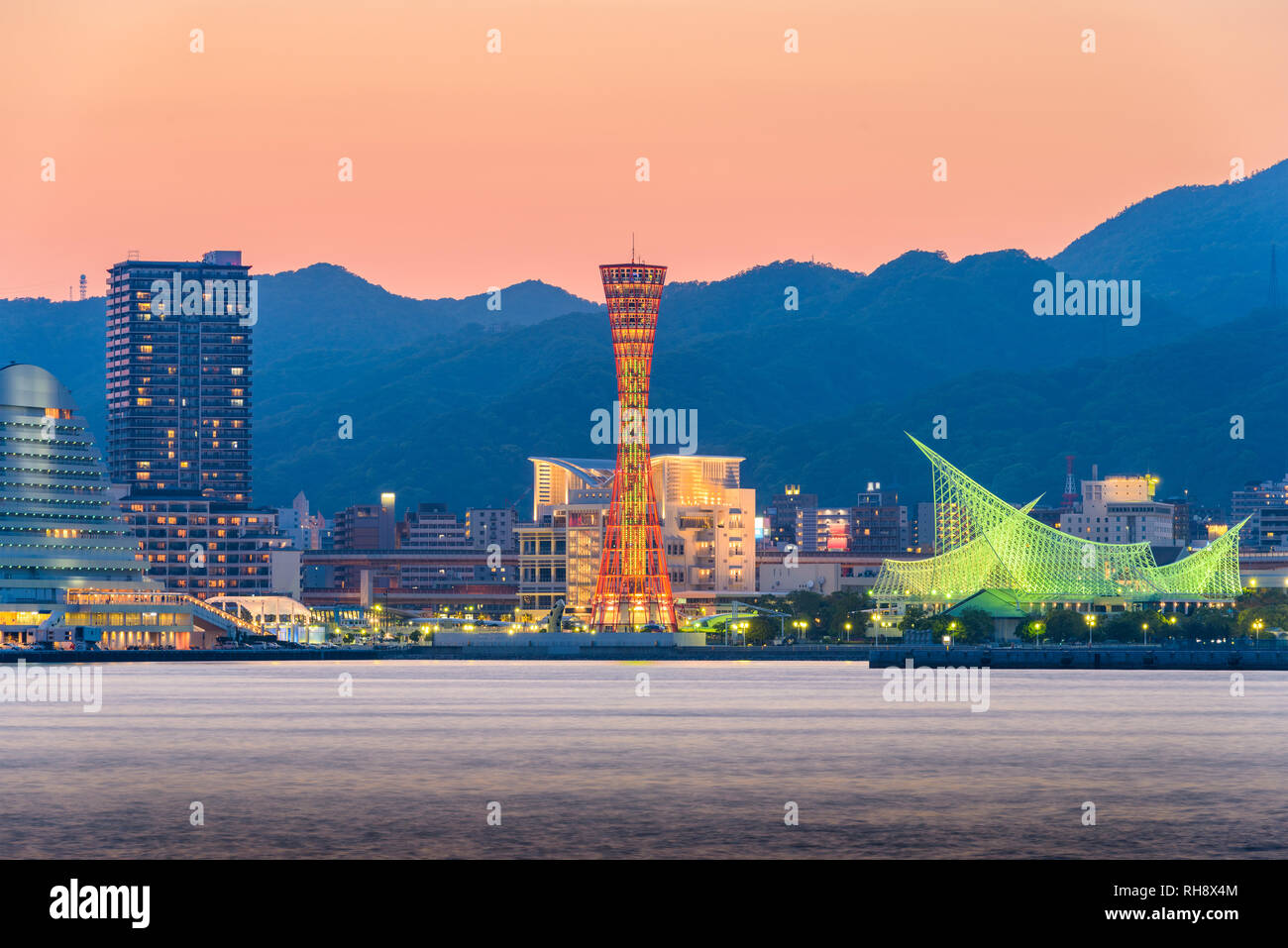 Kobe, Japan skyline at the port and tower Stock Photo - Alamy