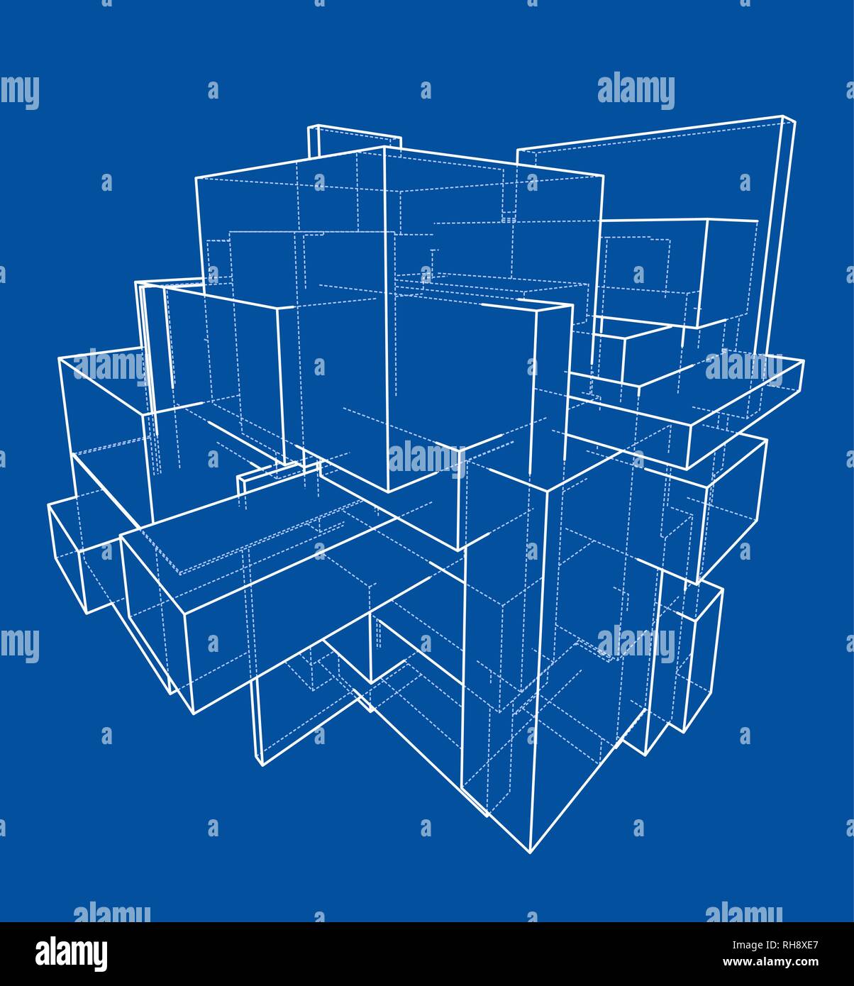 Wireframe Boxes. Sketch style Stock Vector Image & Art - Alamy