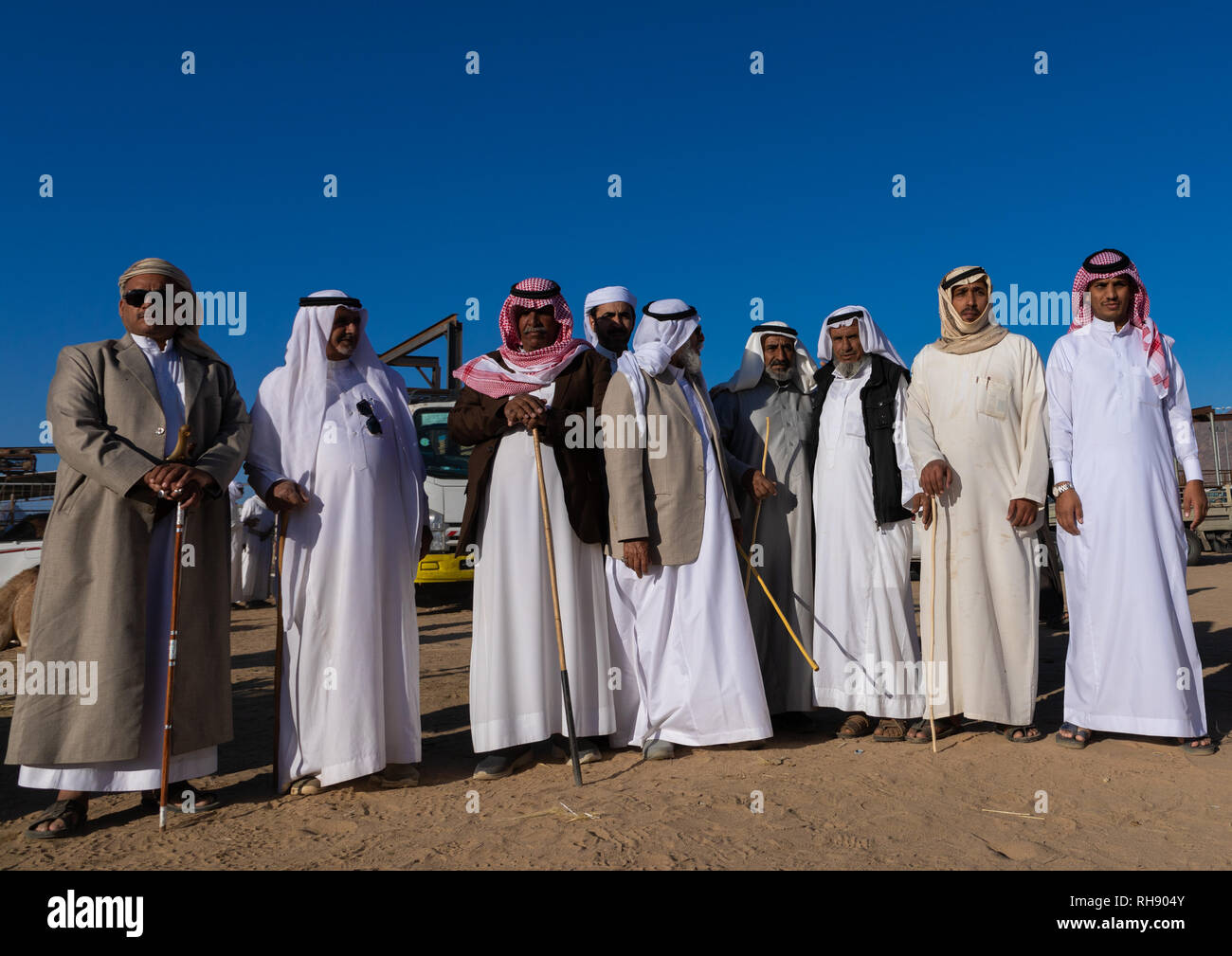 Saudi men in the camel market, Najran Province, Najran, Saudi Arabia ...